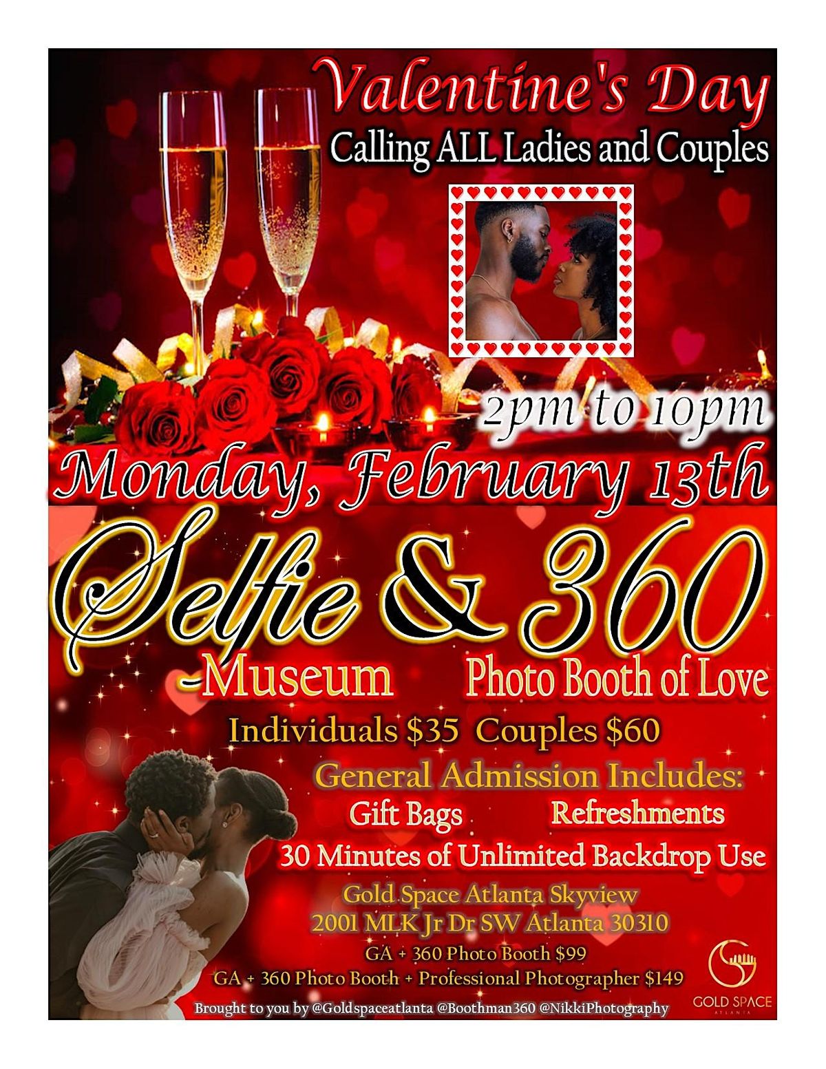 Couples Click- Selfie Museum & 360 Photo Booth of Love, Gold Space ...
