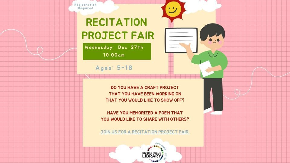 Recitation Project Fair, Oxford Alabama Public Library, 27 December ...
