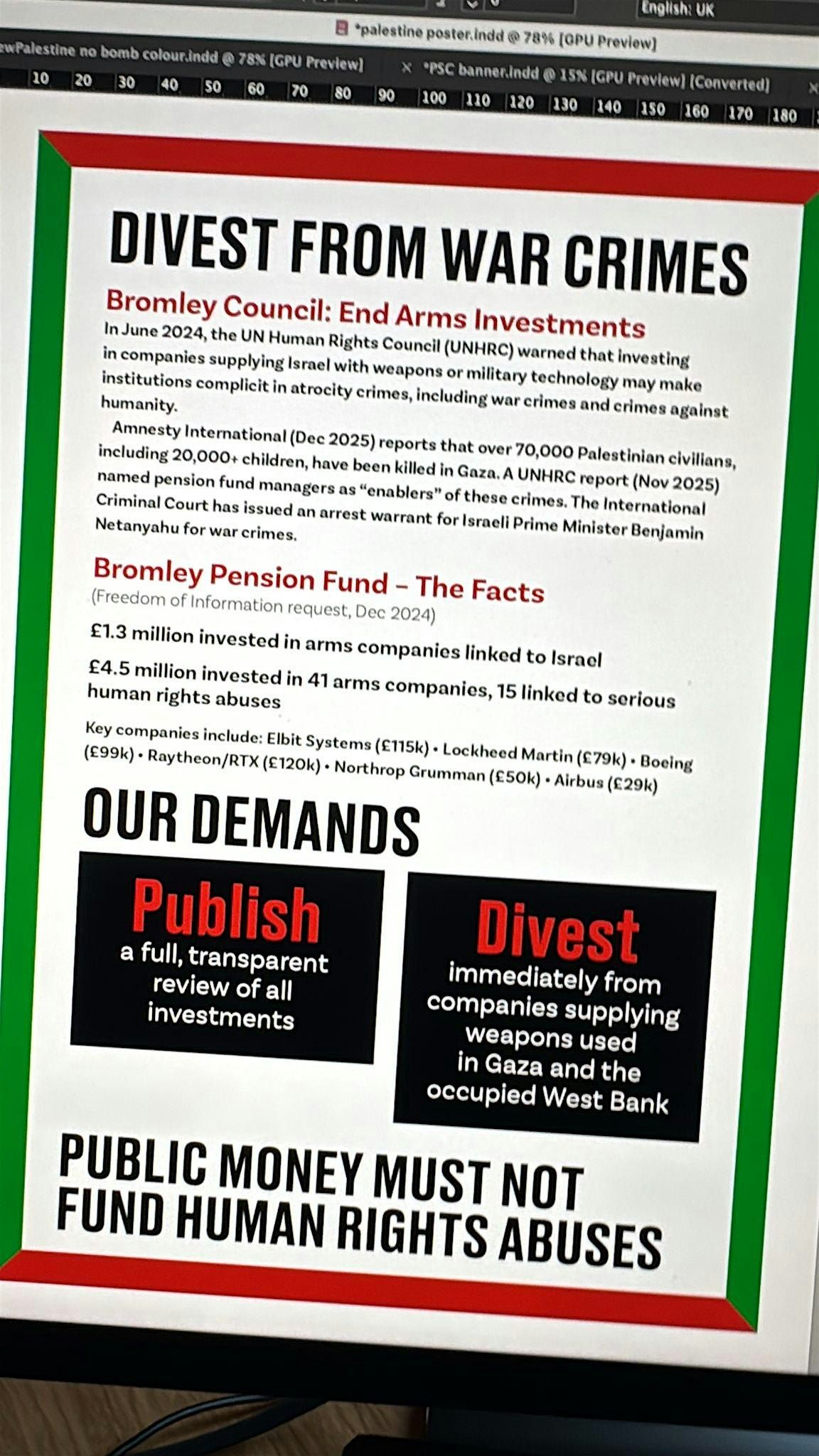 NO BOMBS FROM BROMLEY LAUNCH, Contingent Works, Bromley, 20 January ...