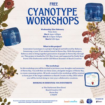 FREE Cyanotype Workshop - Generation Cyanotypes, Beach Creative, Herne ...