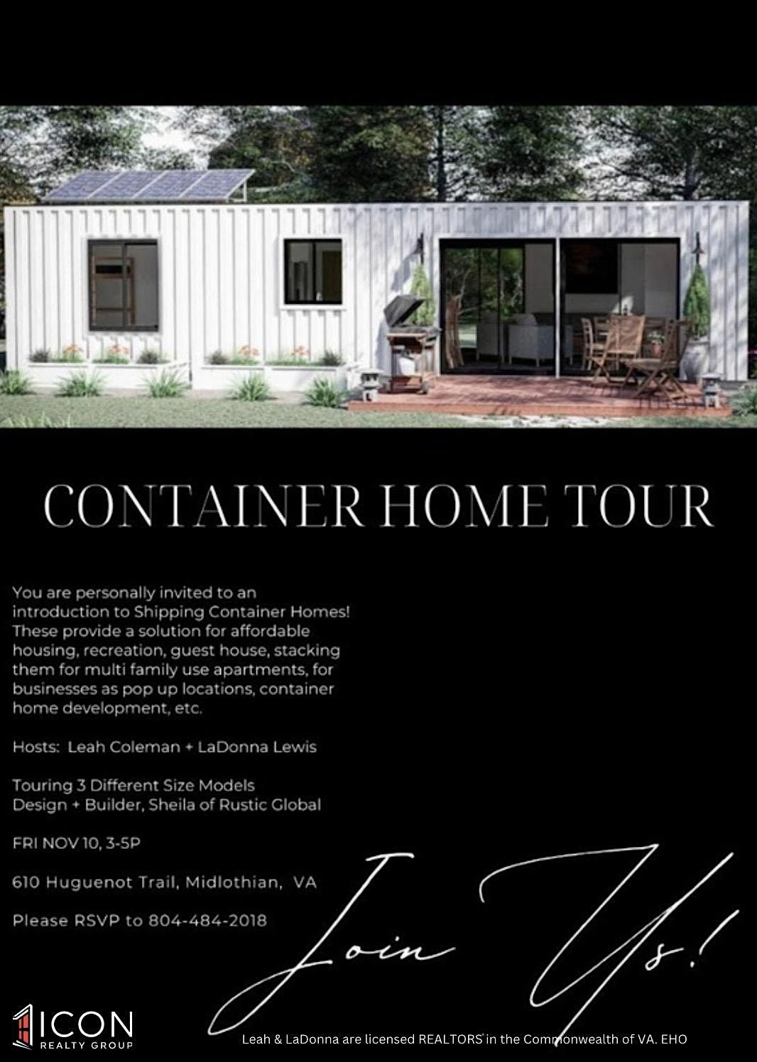 Container Home Tour!, 610 Huguenot Trail, Midlothian, 17 November 2023 ...