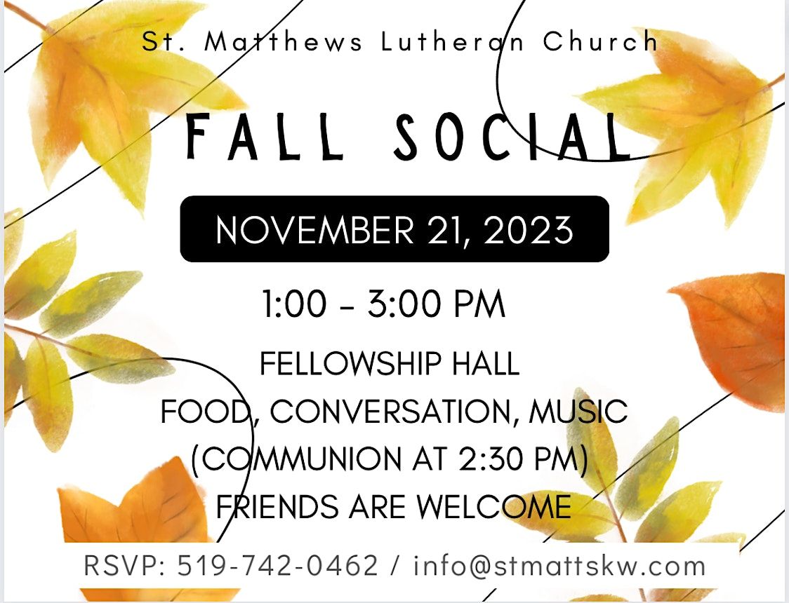Fall Social, 54 Benton Street, Kitchener, ON, Canada, 21 November 2023 ...