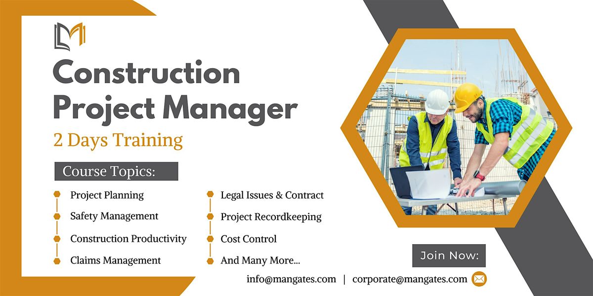 Construction Project Manager Training in Paterson on Jun 27th - 28th ...