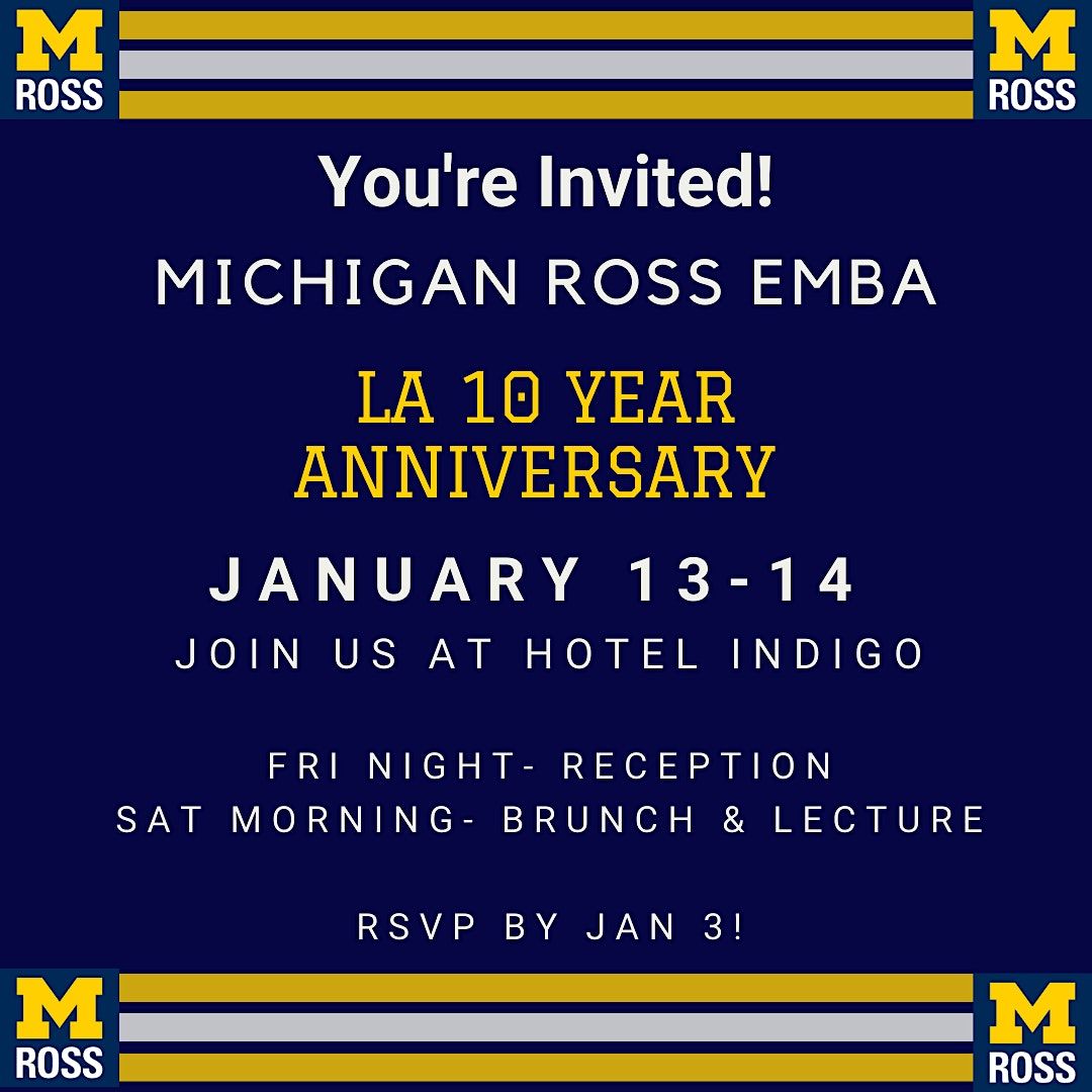 LA EMBA 10 Year Anniversary Celebration RSVP, Hotel Indigo Los Angeles ...