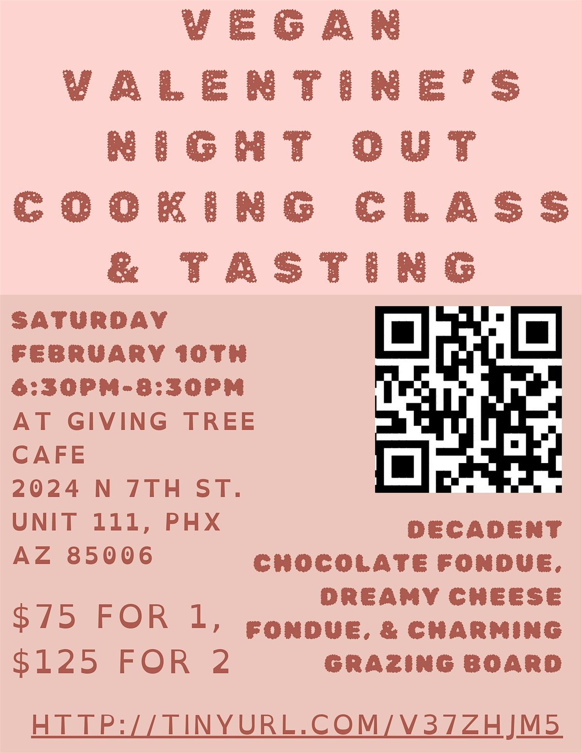 Vegan Valentines Night Out Cooking Class & Tasting, Giving Tree Cafe ...