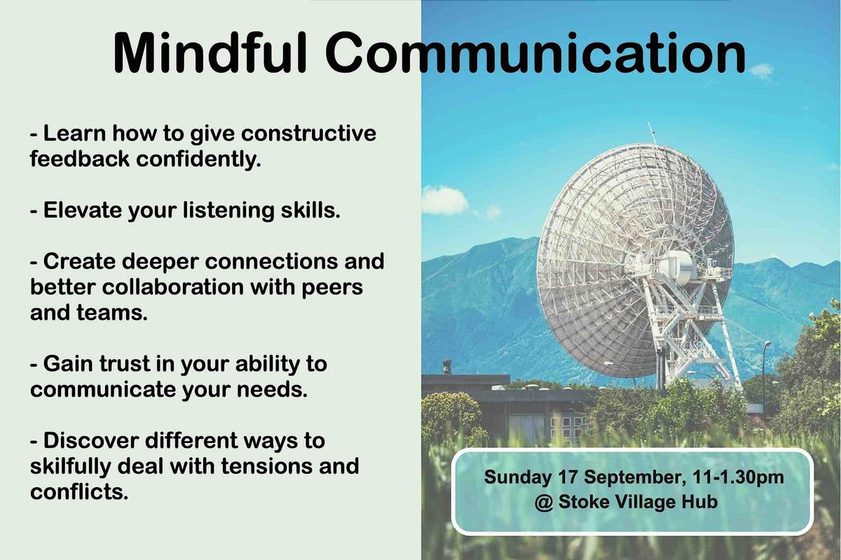 Mindful Communication Workshop, The Village Hub, Stoke, 19 November ...