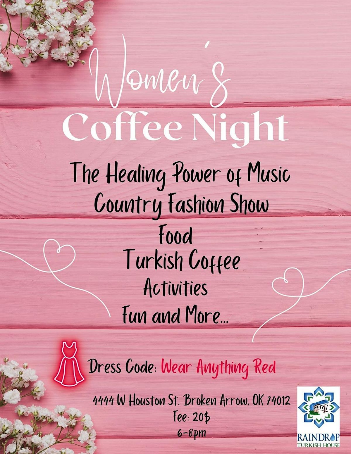 Women’s Coffee Night, Raindrop Turkish House Tulsa, Broken Arrow, 3 ...