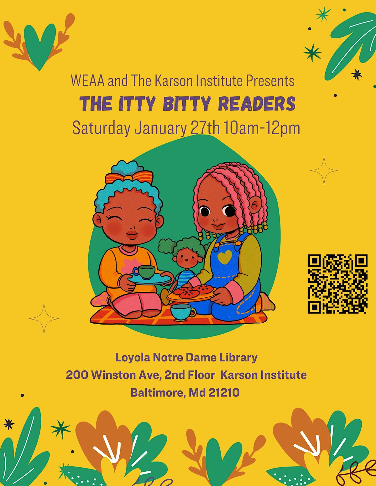 Itty Bitty Readers, Loyola Notre Dame Library, Winston Avenue, Baltimore, MD, USA, 27 January ...