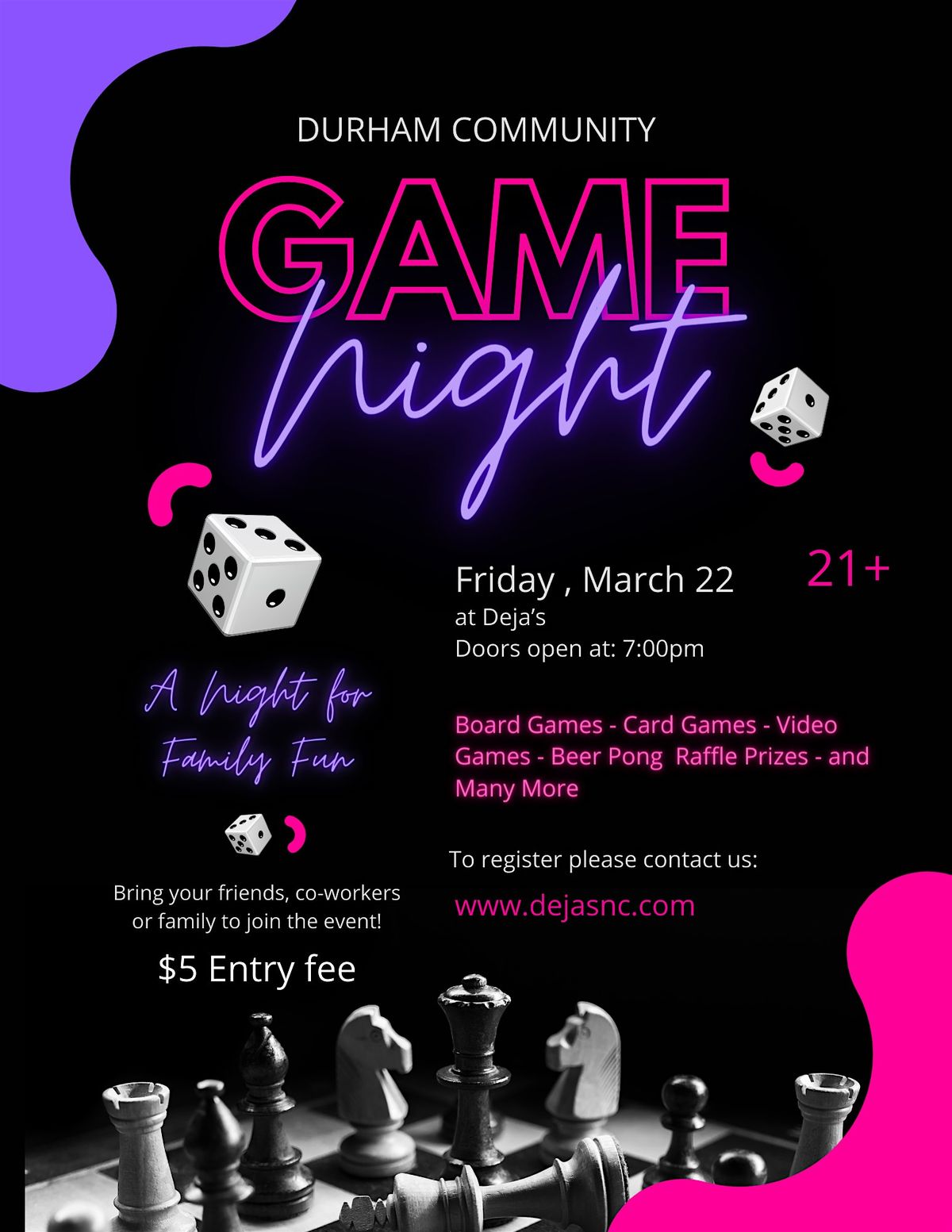 Durham Community Game Night, 112 Hunt St, Durham, 22 March 2024 | AllEvents