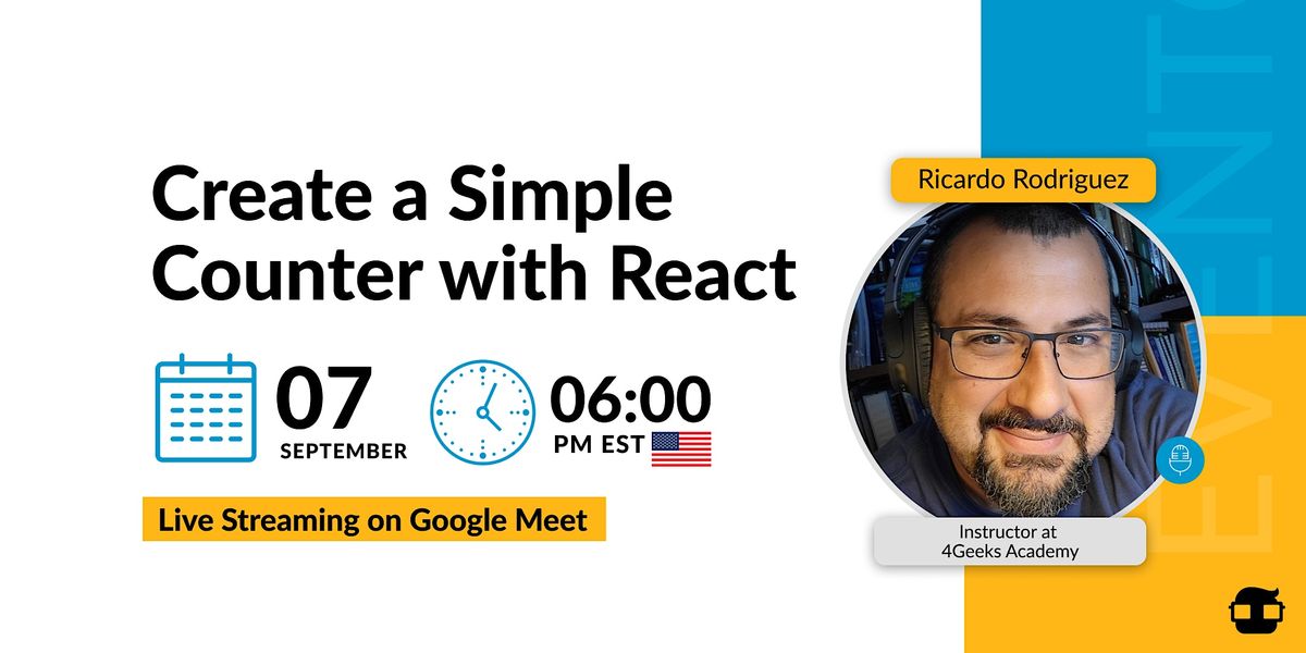 Create a Simple Counter with React, September 7 2023 | Online Event ...