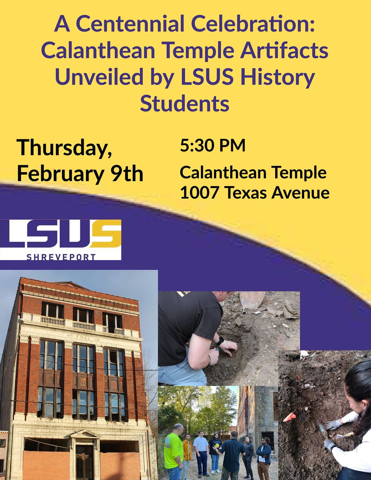 A Centennial Celebration: Artifacts Unveiled by LSUS Students, 1007 ...