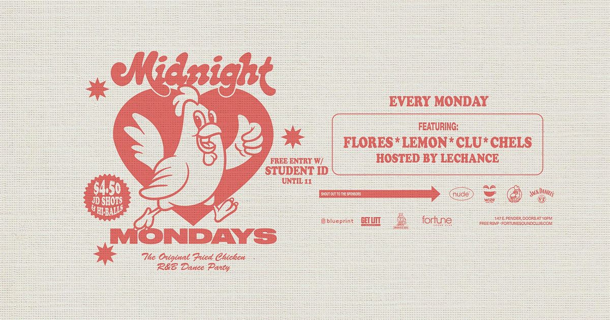 Midnight Mondays, Fortune Sound Club, Vancouver, 11 December to 12 ...