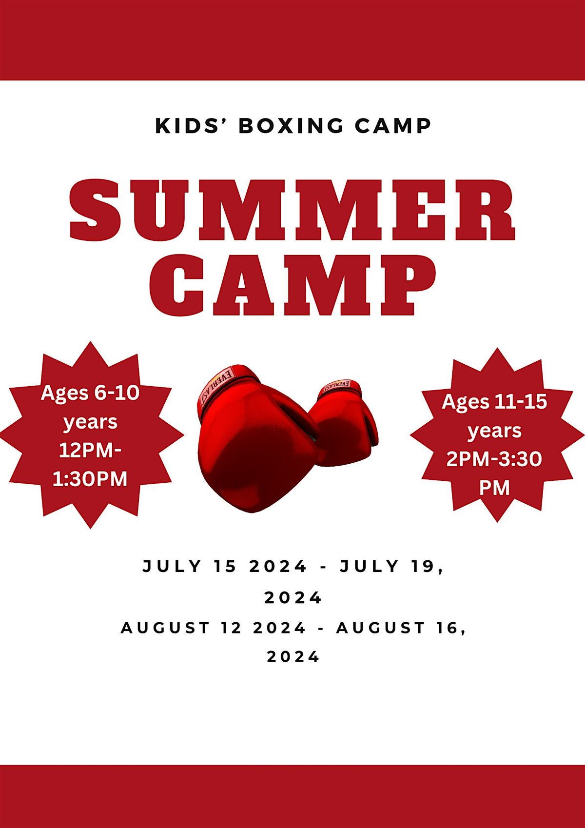 July Kids Summer Boxing Week Ages 6-10, Lion and Lamb Fitness ...
