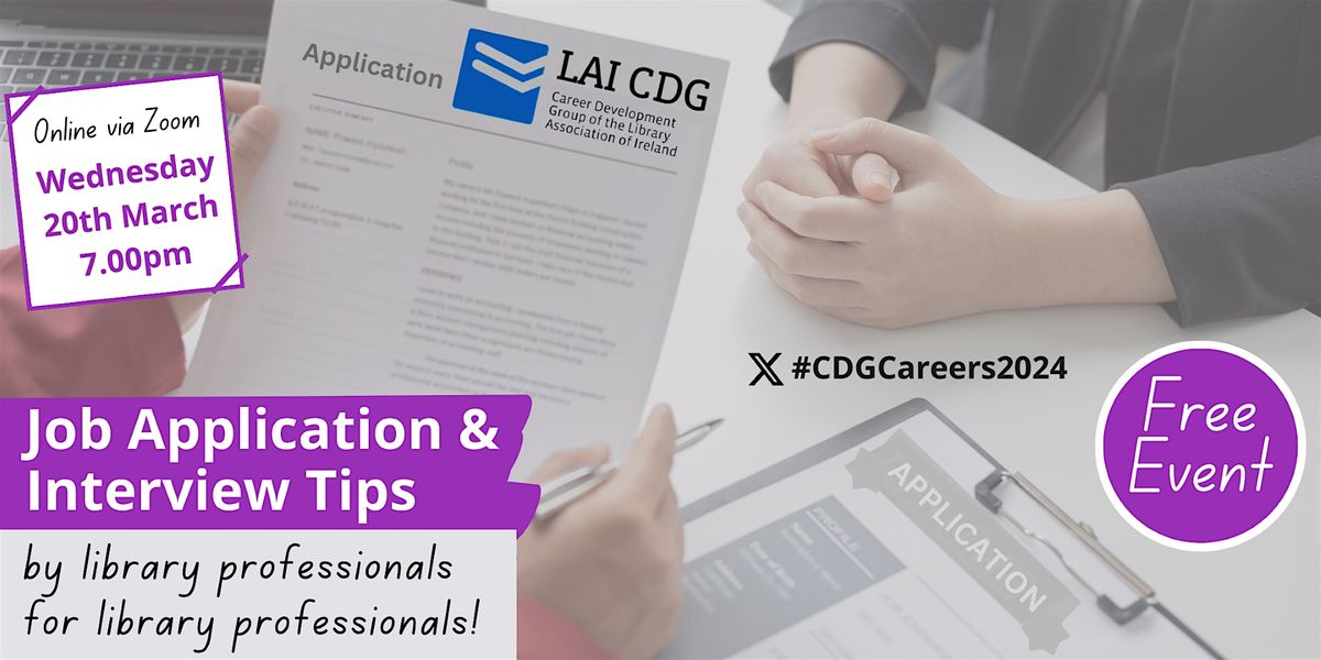 Job Application and Interview Tips, March 20 2024 | Online Event ...