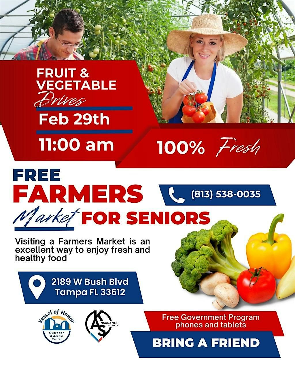 Free Fruit and Vegetable Drive, KAS Insurance Agency, Tampa, 29 ...
