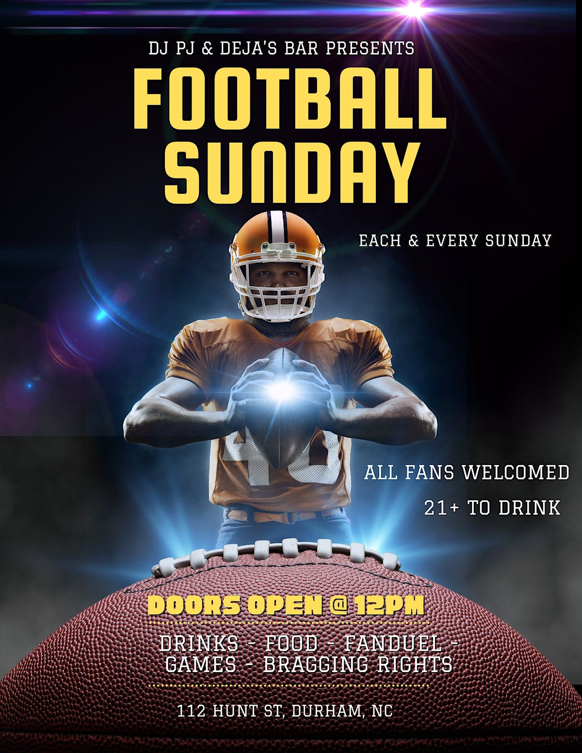 FOOTBALL SUNDAY, 112 Hunt St, Durham, 5 November 2023 | AllEvents.in