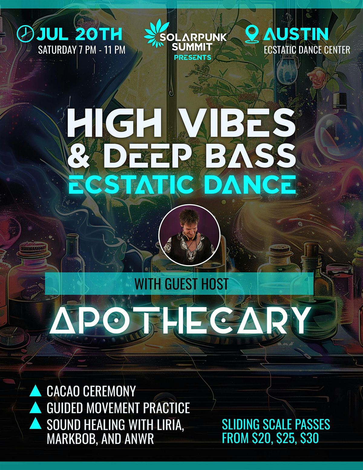 High Vibes & Deep Bass Ecstatic Dance and Cacao Solarpunk Summit Fundraiser, Austin Ecstatic ...