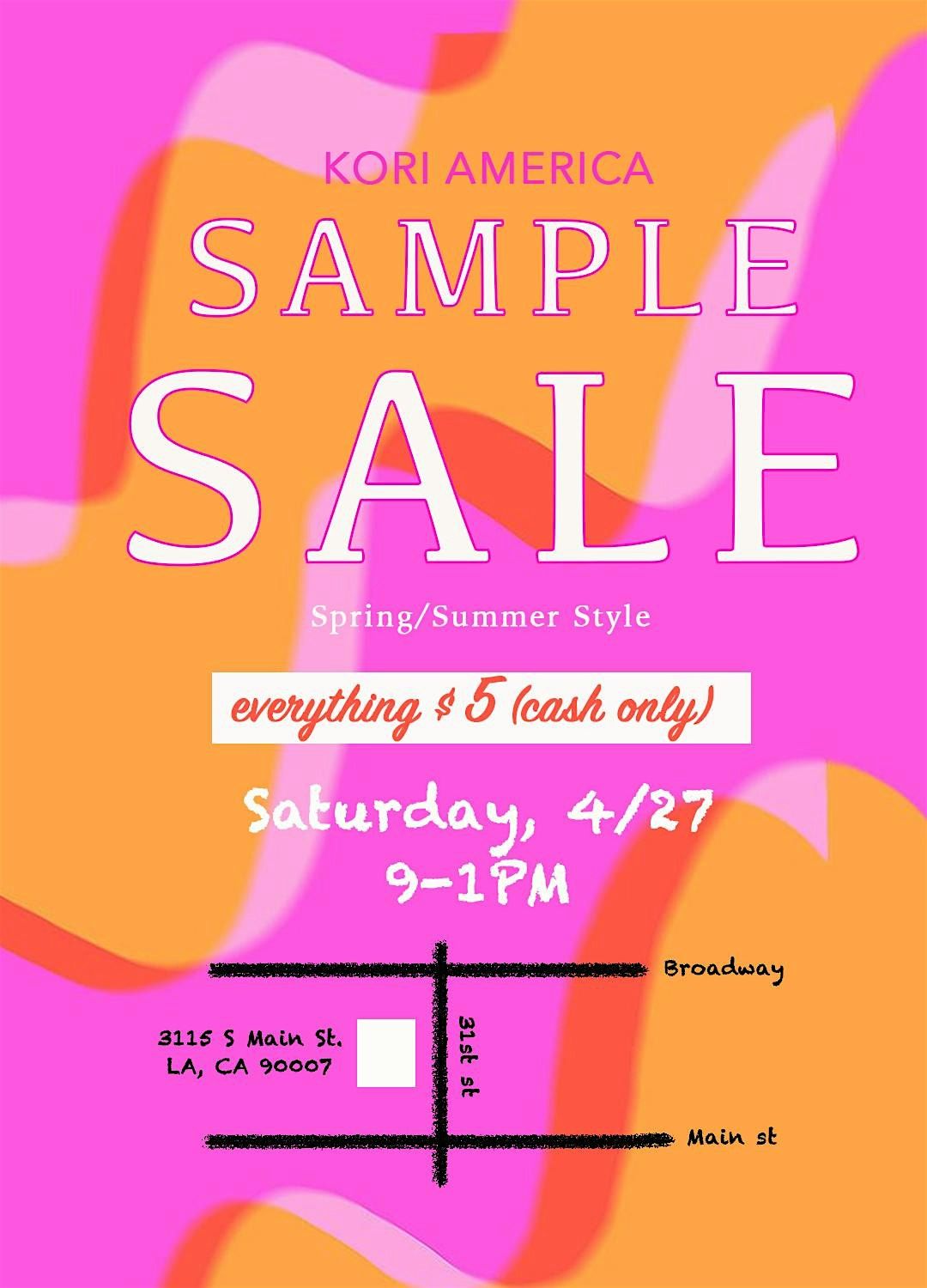 KORI AMERICA SPRING/SUMMER SAMPLE SALE, 3115 S Main St, Los Angeles, 27 April 2024 | AllEvents.in