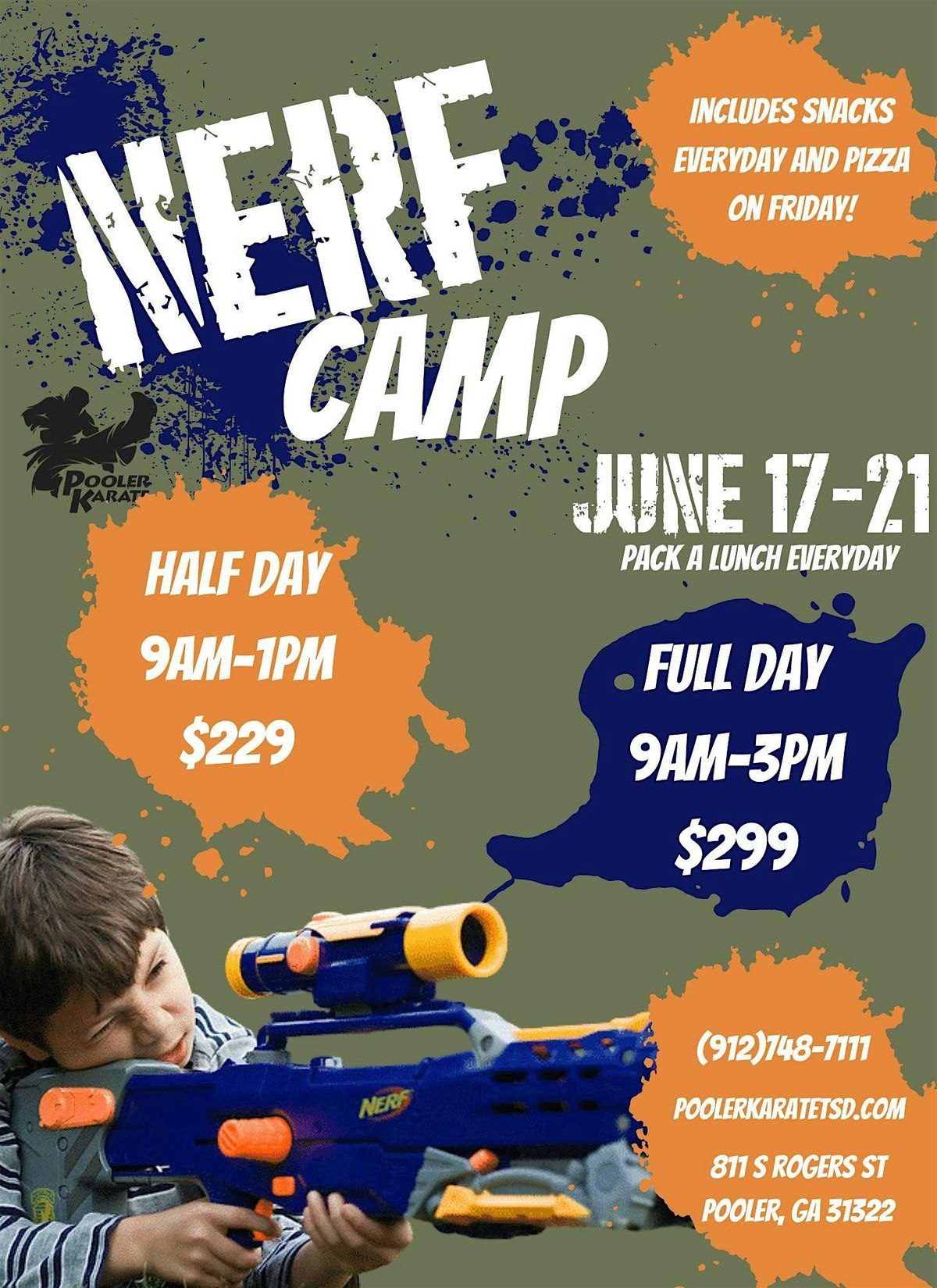 Nerf Gun Camp at Pooler Karate, Pooler Karate and Krav Maga, 17 June to ...