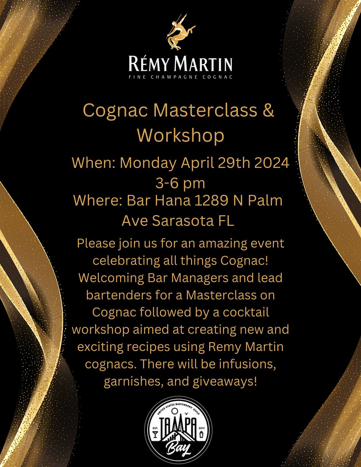 Cognac Masterclass and Workshop, Bar Hana, Sarasota, 29 April 2024 | AllEvents.in
