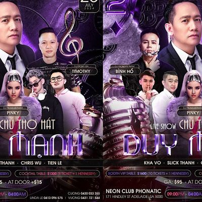 DUY MANH - LIVE SHOW CHU THO HAT, 171 Hindley St, Adelaide, 26 July to ...
