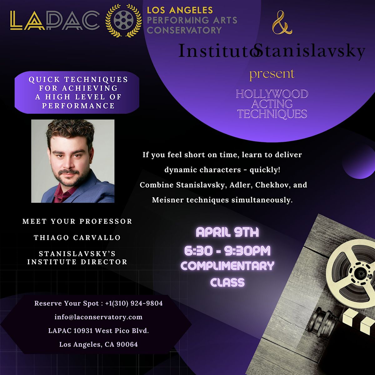 FREE METHOD ACTING CLASS AT LOS ANGELES PERFORMING ARTS CONSERVATORY ...