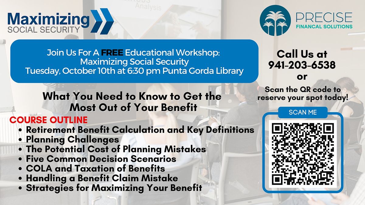 Maximizing Your Social Security Class, Punta Gorda Charlotte Library ...