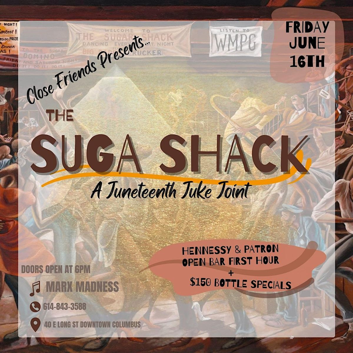 The Suga Shack ( a Juneteenth Juke Joint ), 40 E Long St, Columbus, 16 June to 17 June ...
