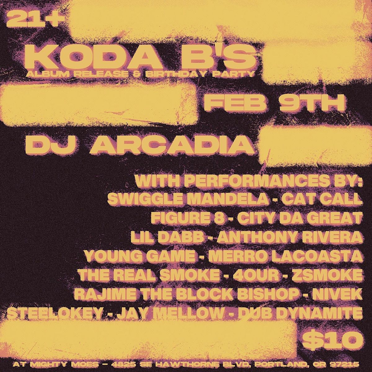 KODA B’S ALBUM RELEASE AND BIRTHDAY PARTY, Mighty Moe's Tanker ...