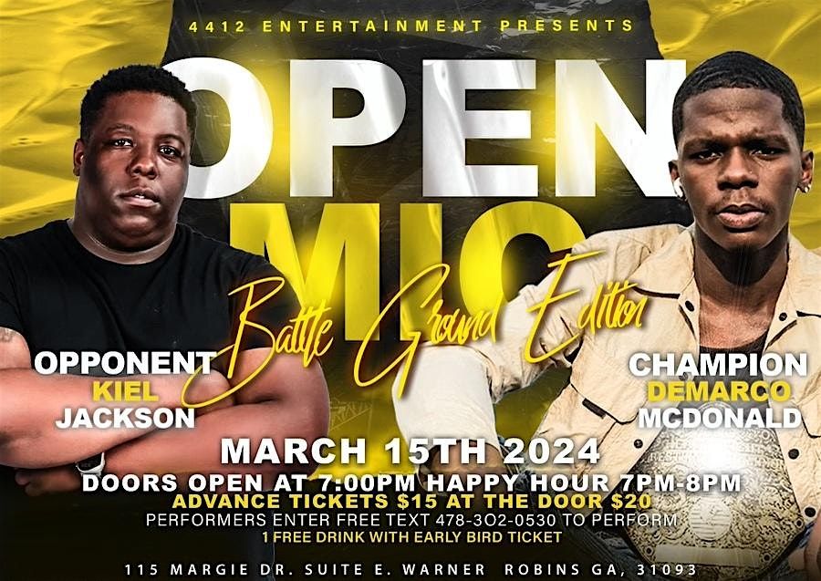 Open Mic Night- BATTLEGROUND EDITION, 44th and Madison, Warner Robins ...
