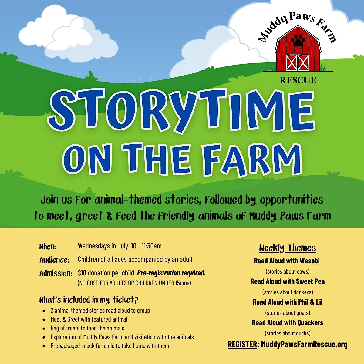 Muddy Paws Rescue "Storytime On the Farm", Muddy Paws Farm Rescue ...