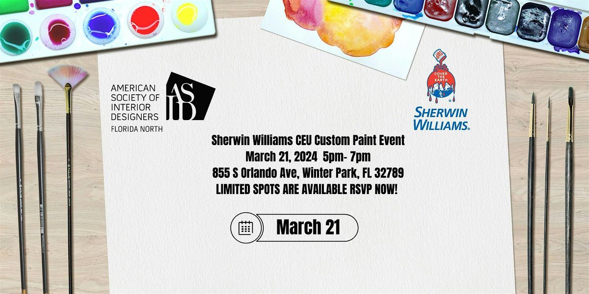 Sherwin Williams Custom Paint Event, 855 S Orlando Ave, Winter Park, 21 ...