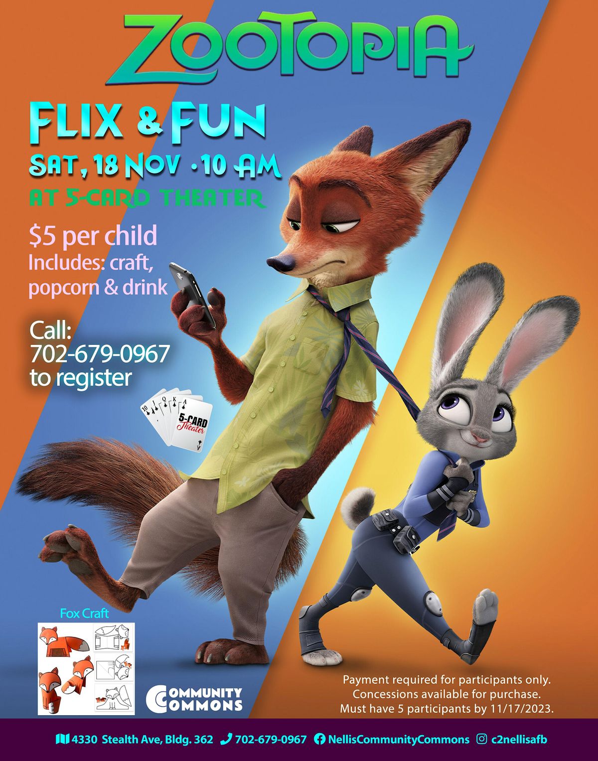 Zootopia Flix & Fun, 4330 Stealth Ave, Nellis Air Force Base, 18 ...