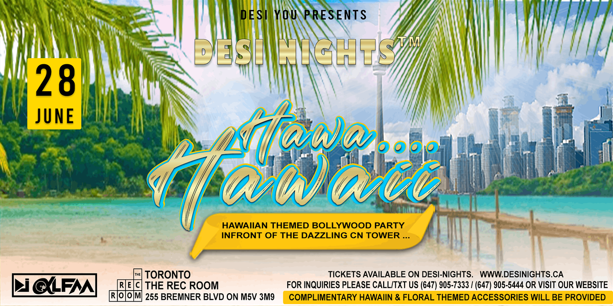 Desi Nights ™ – Hawa Hawaii Bollywood Club Night, The Rec Room ...