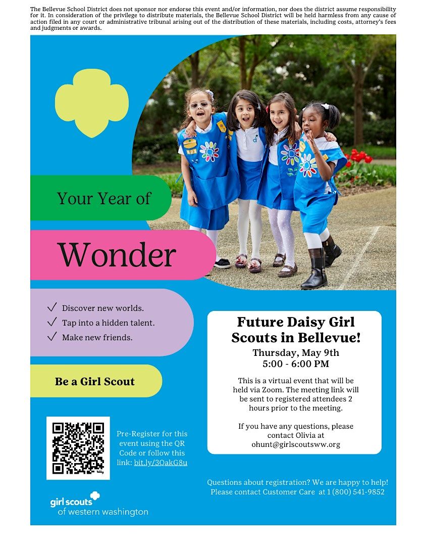 Future Daisy Girl Scouts in Bellevue - Virtual Event, May 9 2024 ...
