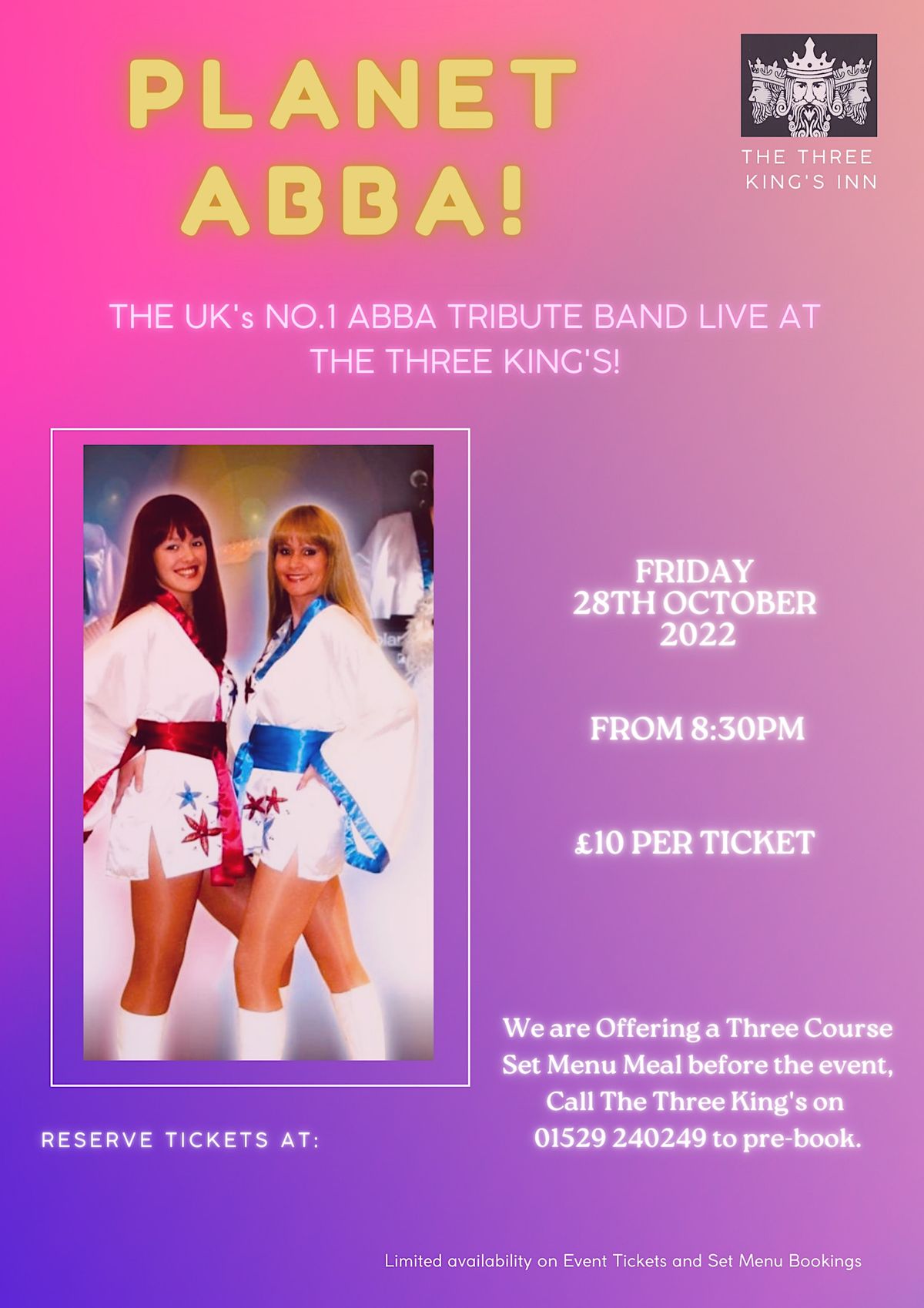 Planet ABBA at The Three Kings Inn, Three Kings Inn, Threekingham, 28 ...