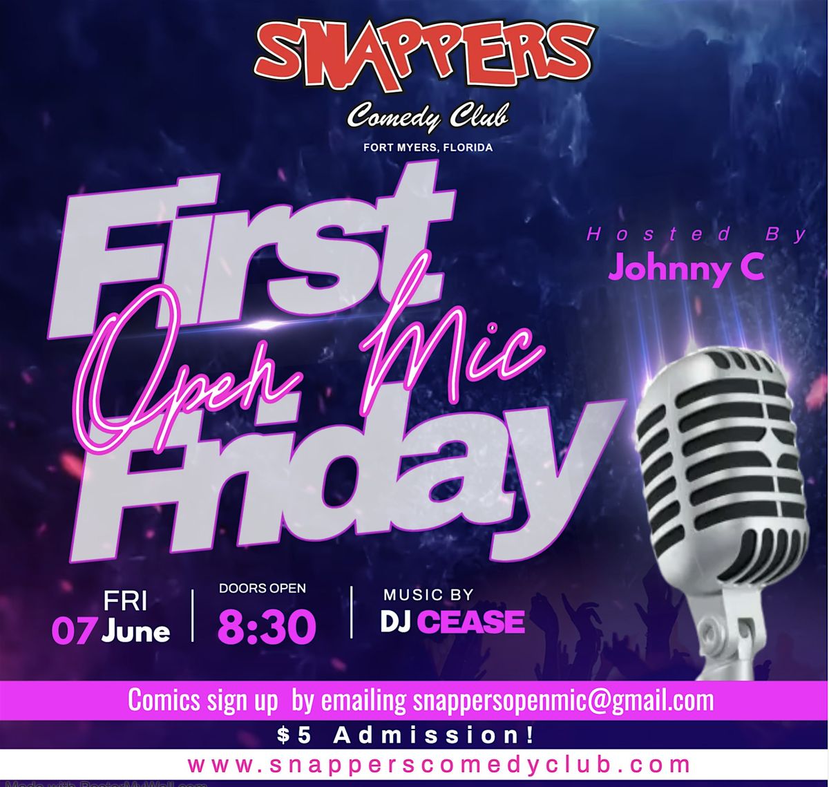 First Friday Open Mic Night, Snappers Comedy Club, Fort Myers, 7 June ...