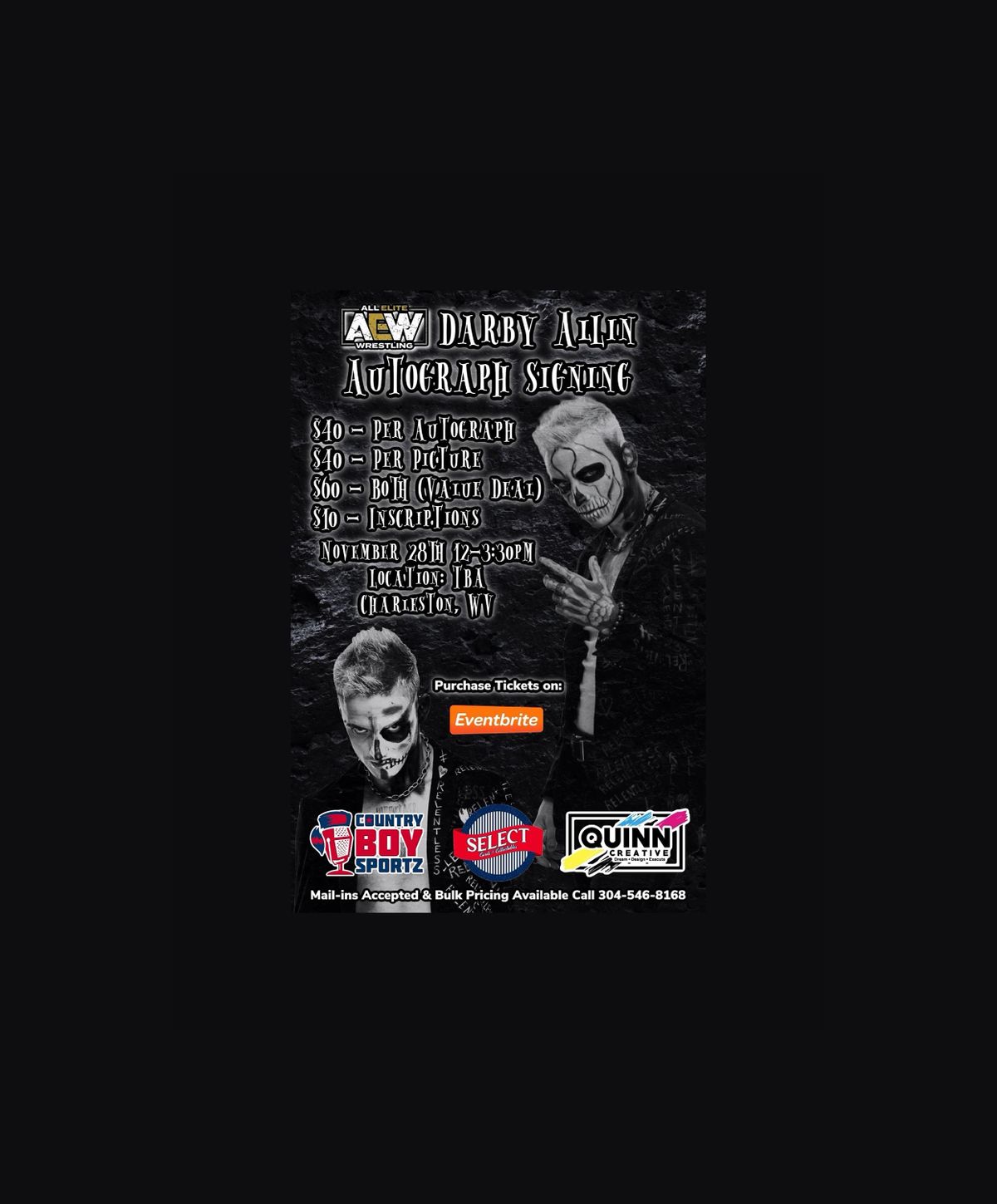AEW Wrestlings DARBY ALLIN Autograph Signing Event, 28 November