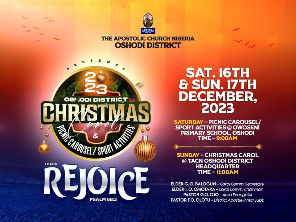 Oshodi District Christmas Carol/Picnic 2023, TACN Bolade Oshodi, Lagos ...