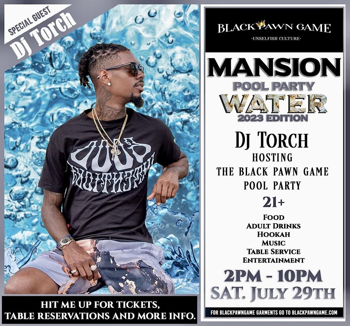 DJ Torch Host The Black Pawn Game Mansion Pool + Fight Party!, 29 July ... DJ Torch Host The Black Pawn Game Mansion Pool + Fight Party!, 29 July ...