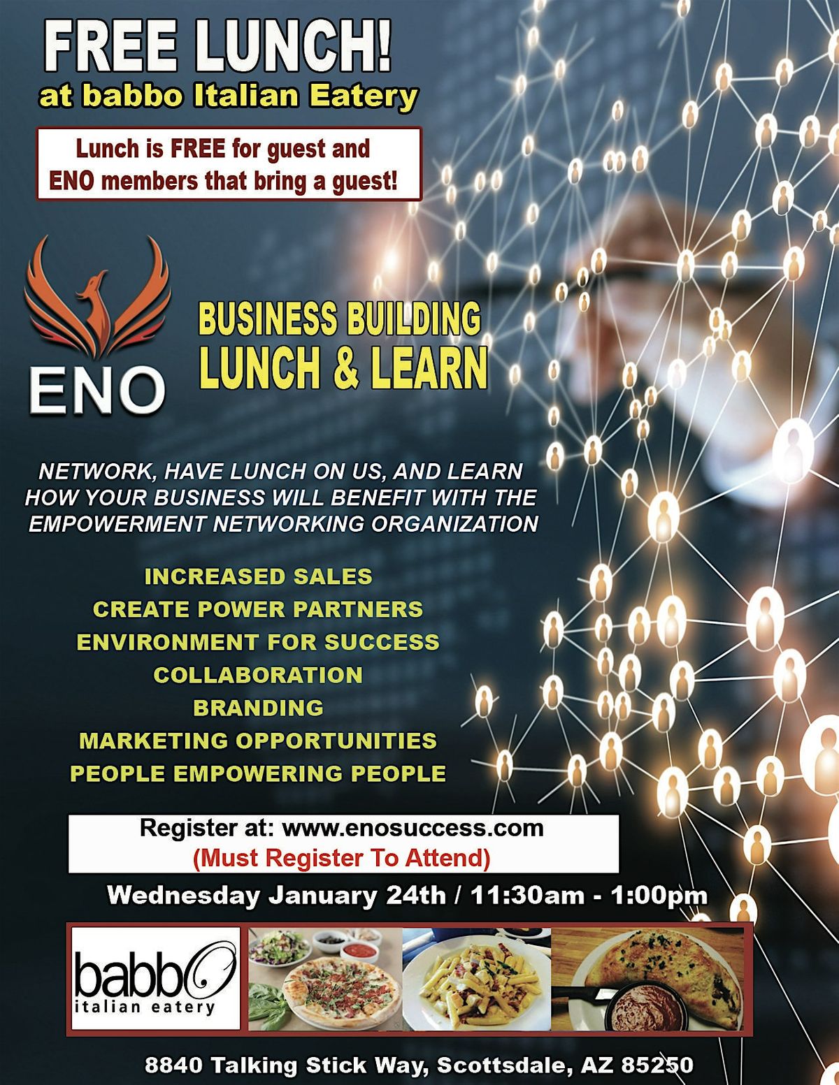 FREE LUNCH - ENOs business building lunch and learn, Babbo Italian ...