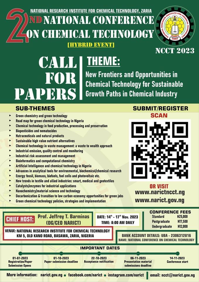 2nd National Conference on Chemical Technology (NCCT 2023), National ...