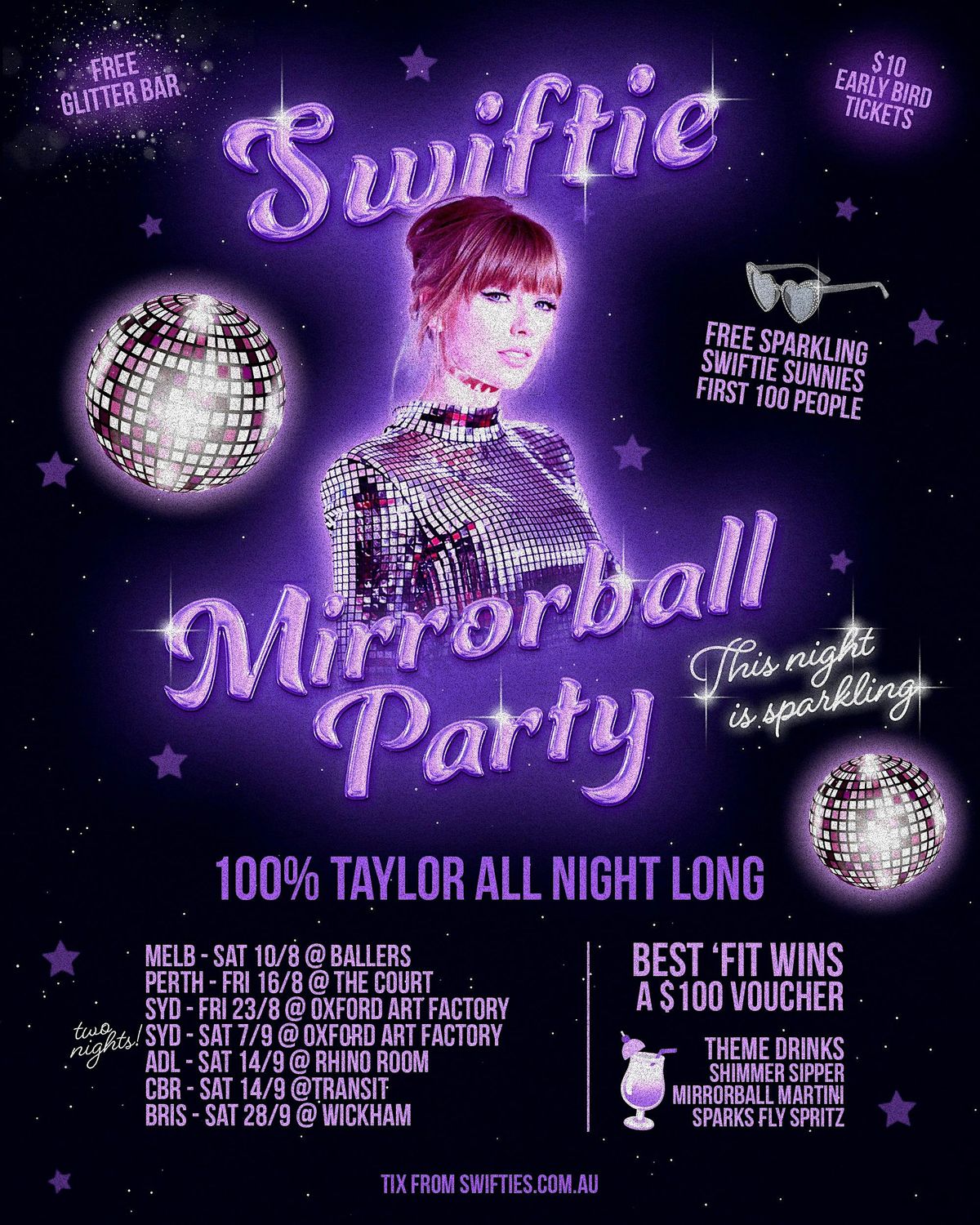 Swiftie Mirrorball Party: This Night is Sparkling - Canberra, Transit ...