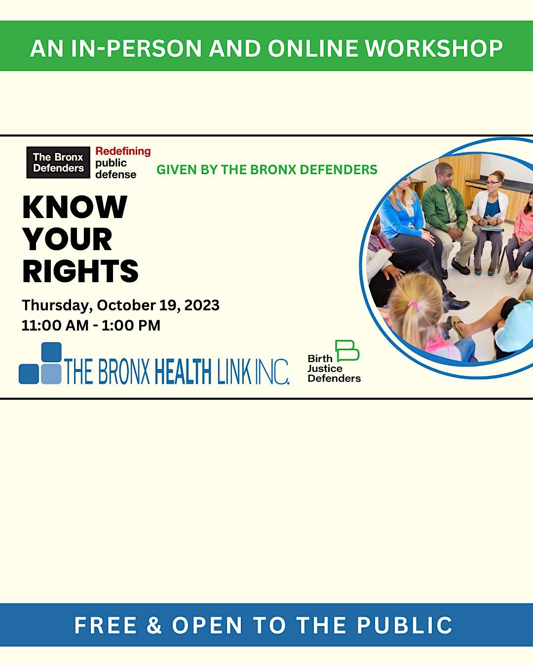 Know Your Rights Workshop by TBHL & The Bronx Defenders, 851 Grand ...