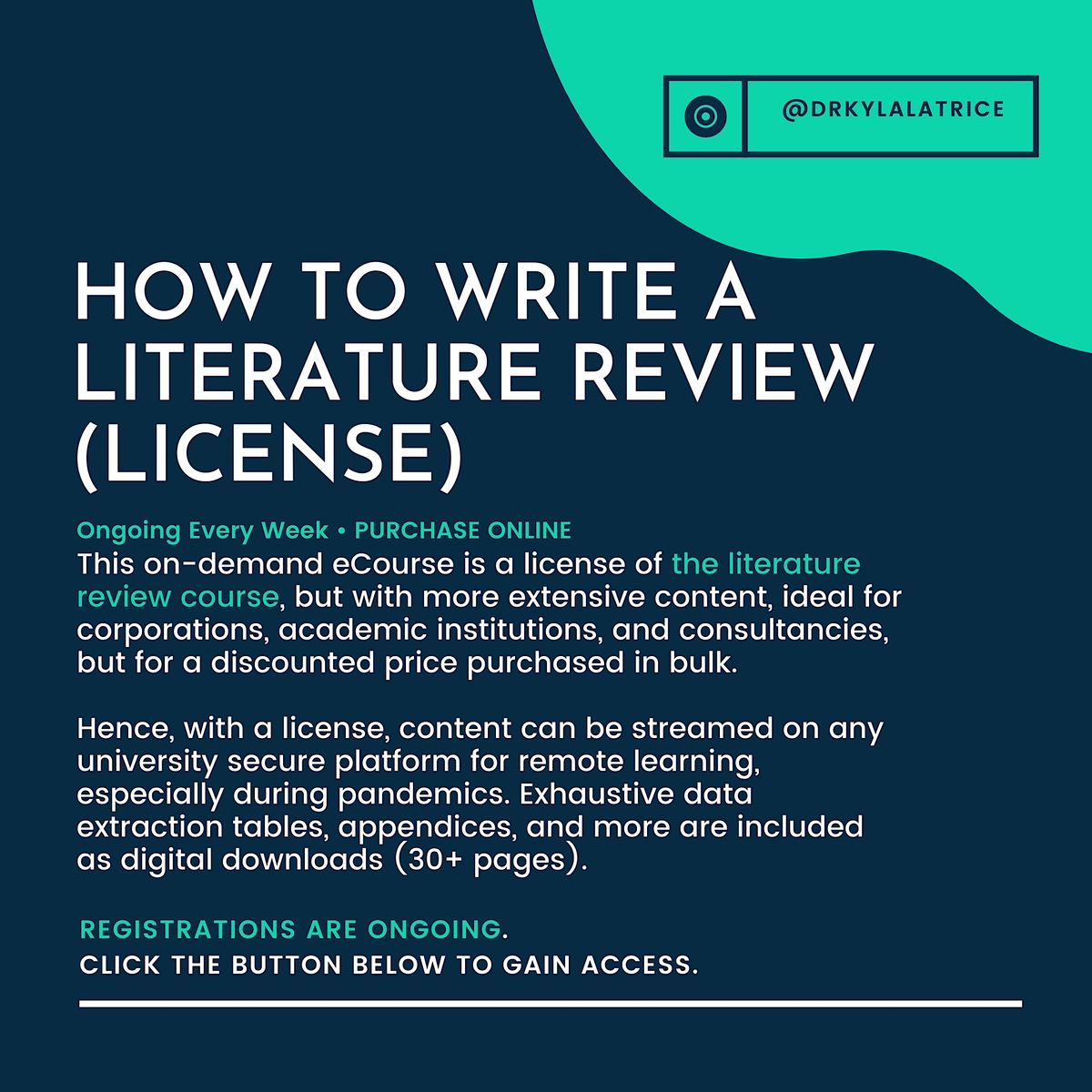 How To Write A Literature Review (License), 27 July to 28 July ...