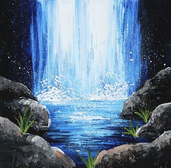 Waterfall - Saratoga Studio, Saratoga Paint and Sip Studio, Saratoga ...