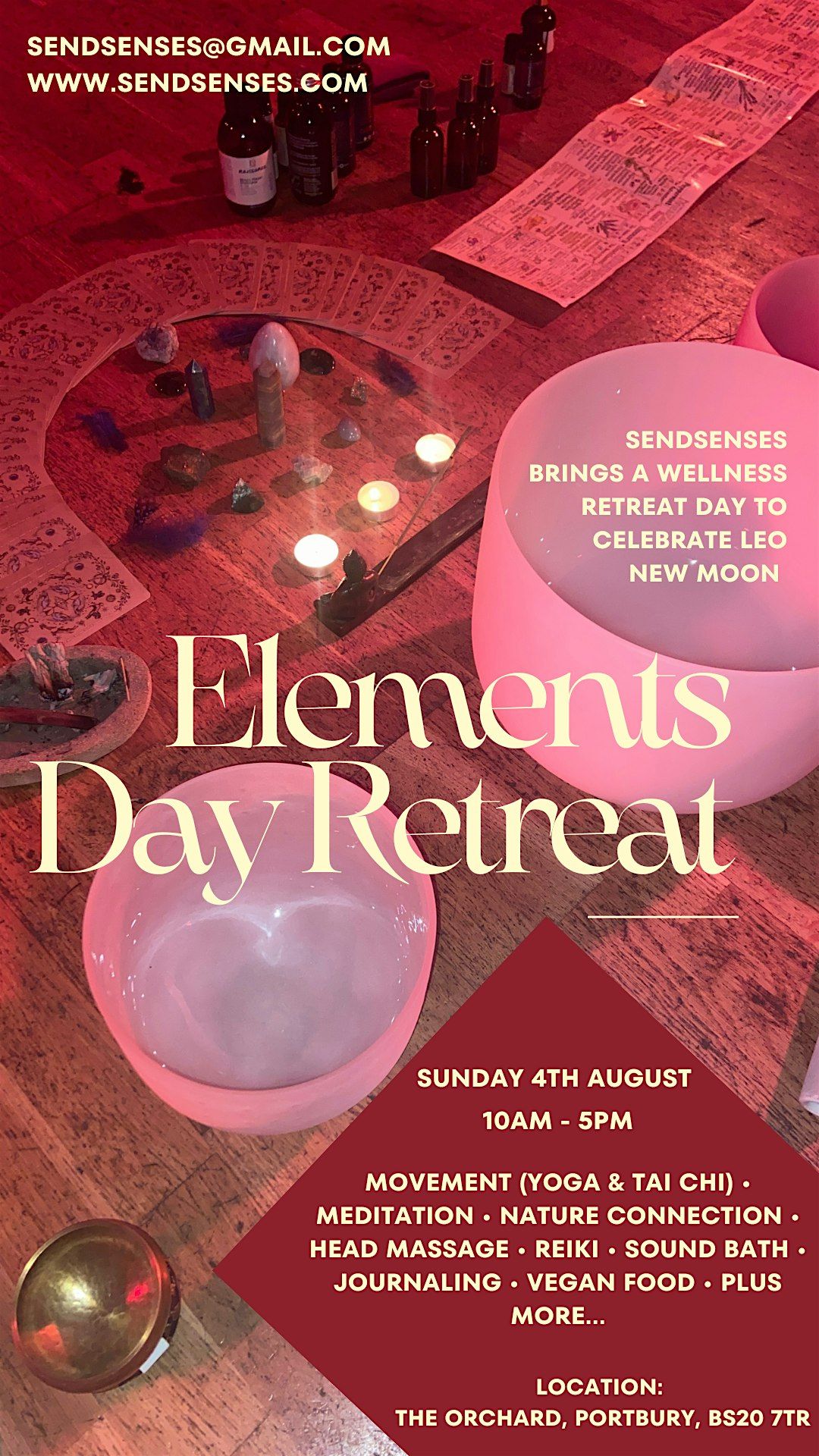 Elements Day Retreat, BS20 7TR, Portbury, 4 August 2024 | AllEvents.in