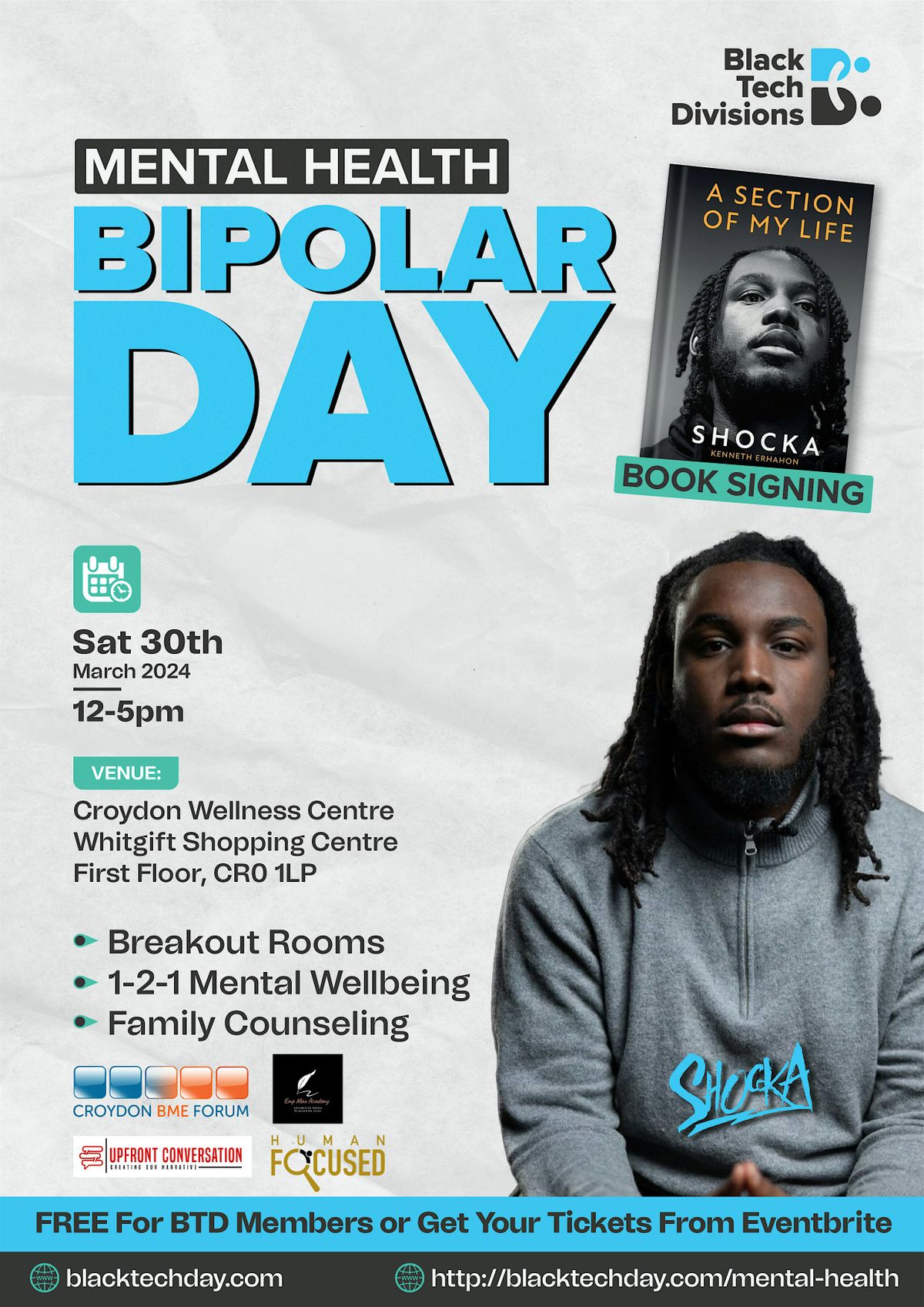 BTD Mental Health - Bipolar Day, The Wellness Centre Croydon, 30 March ...