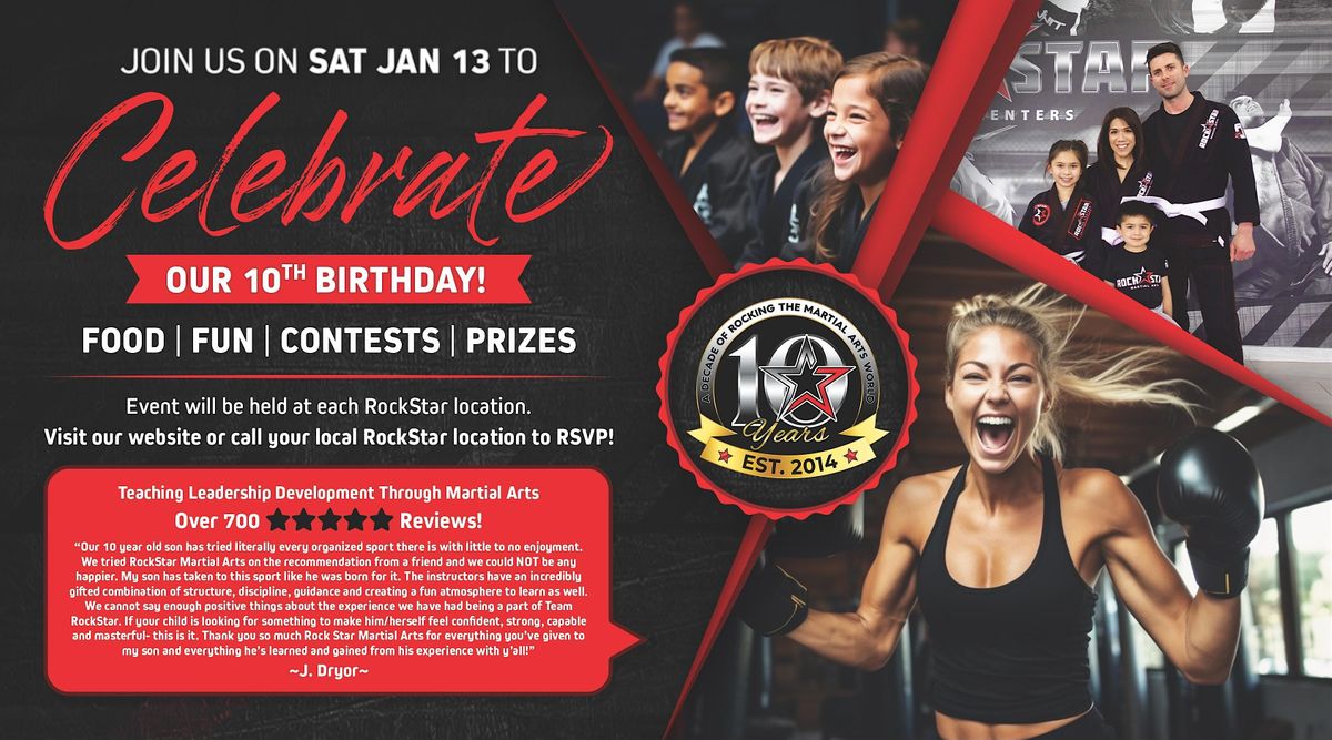 Youre Invited! Celebrate Rockstar Martial Arts 10th Birthday with Us ...