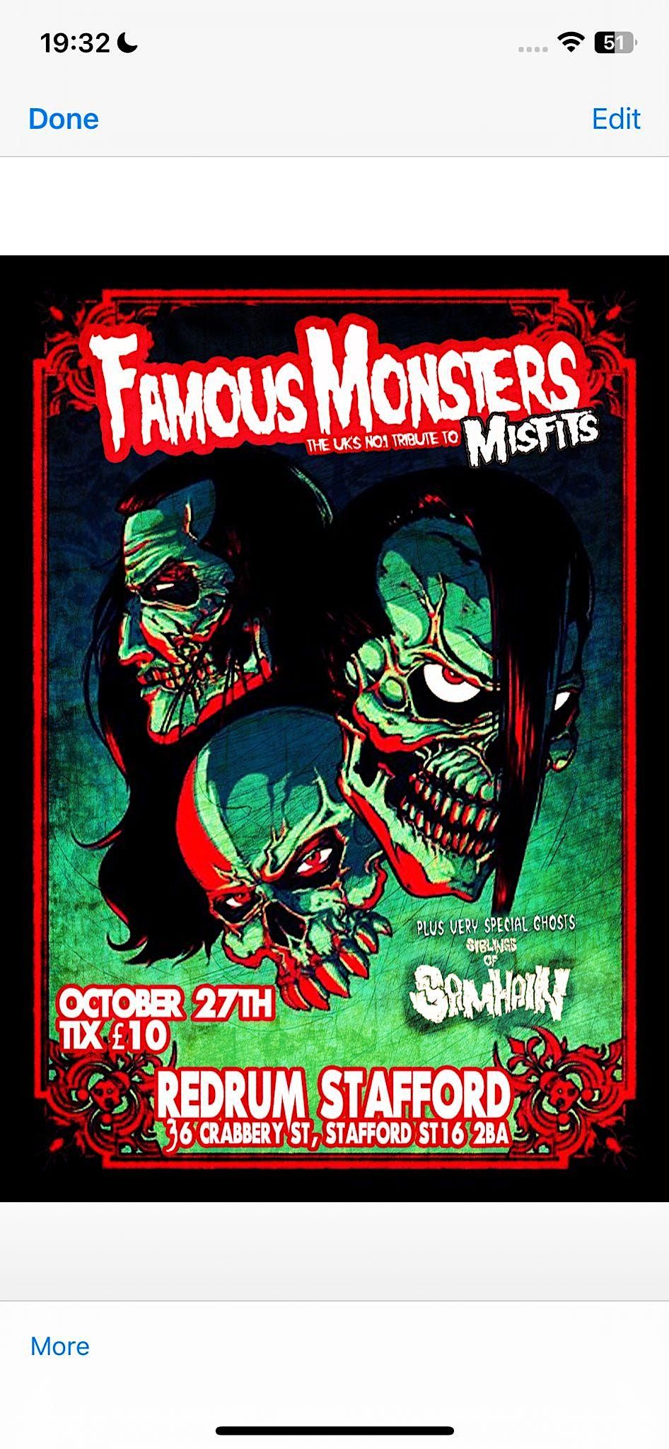 Famous monster misfits tribute plus Siblings of samhain, Redrum ...